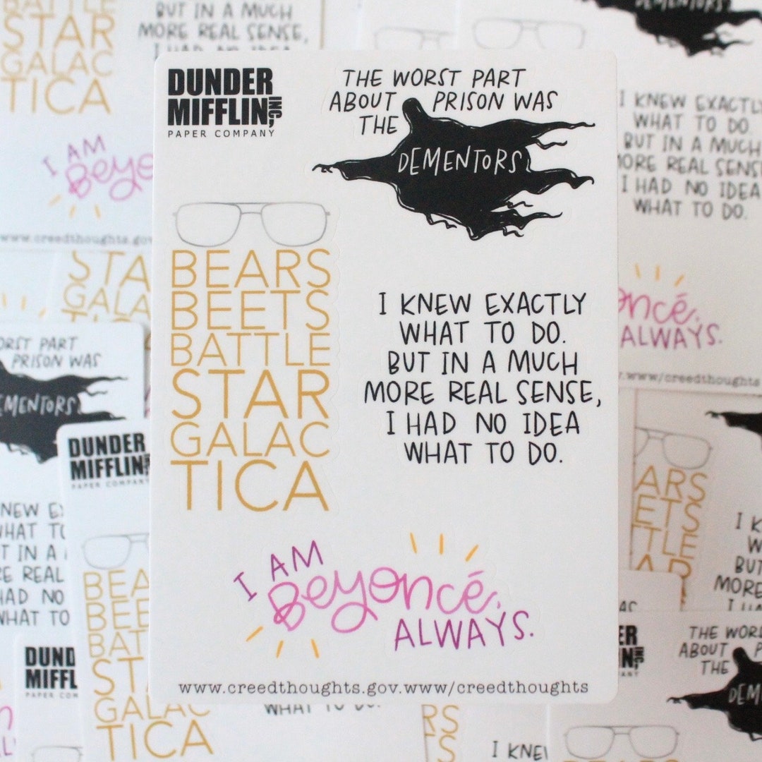 The Office Quotes, Vinyl Sticker Sheet - Etsy