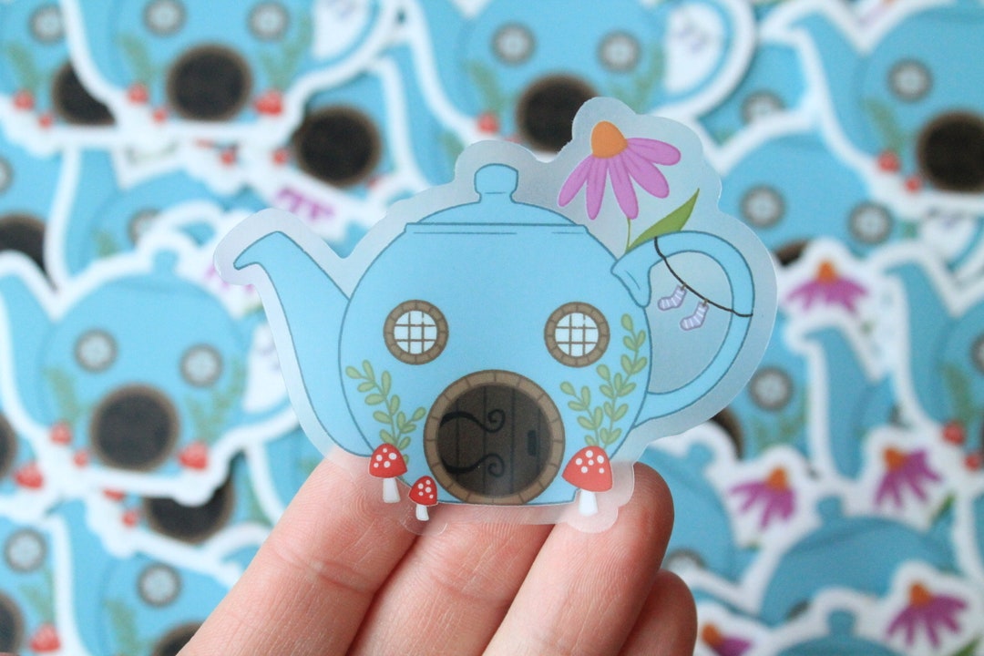 Cozy Teapot Clear Vinyl Sticker - Etsy