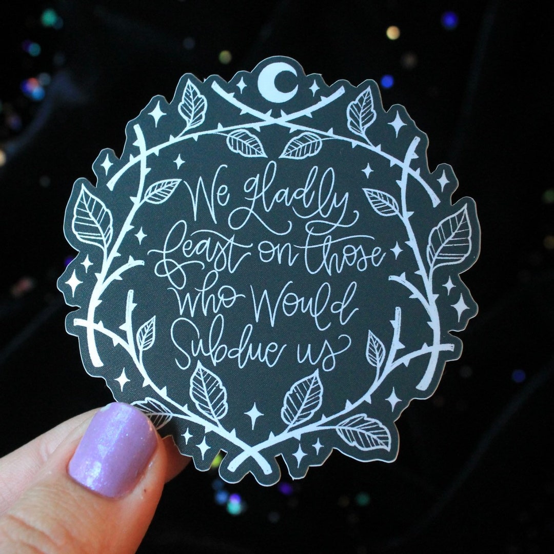 Gladly Feast, Addam’s Family Matte Mirror Vinyl Sticker - Etsy