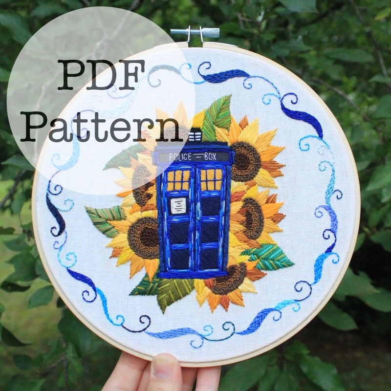 Tardis Embroidery - Etsy