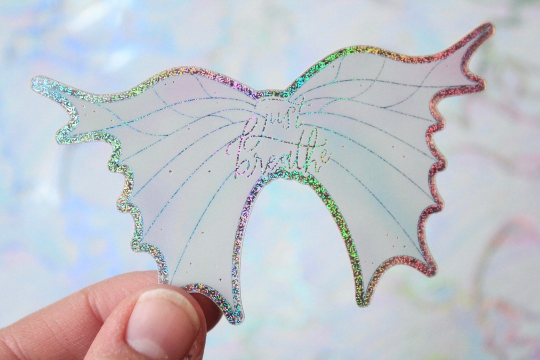 Ever After Wings, Just Breathe Glitter Vinyl Sticker - Etsy