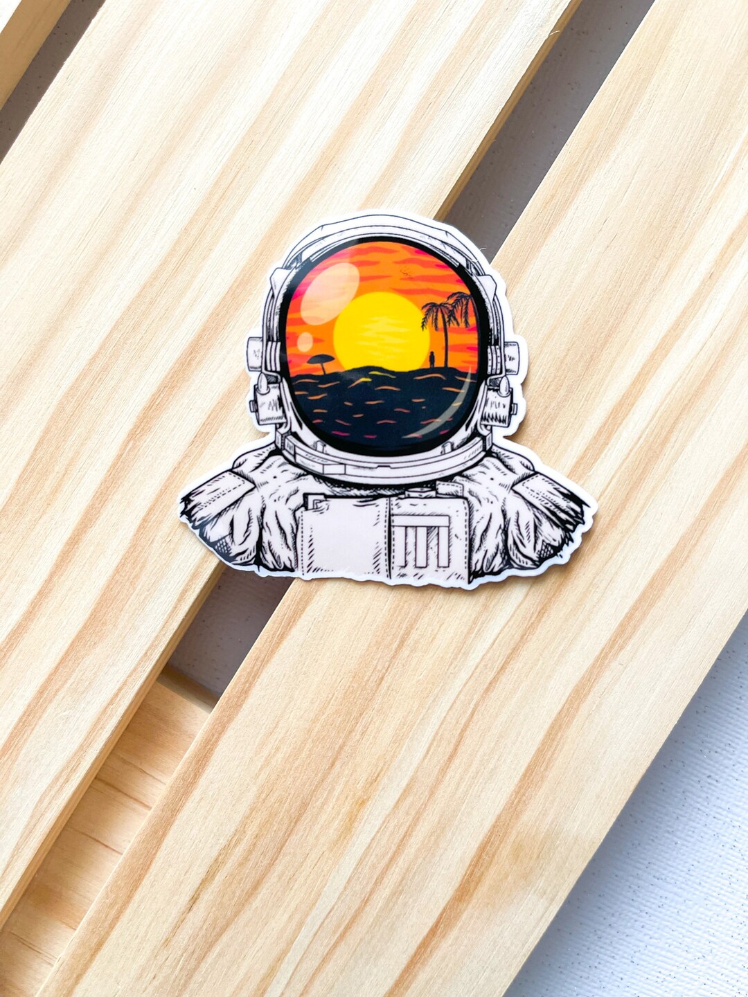 Astronaut Sunset Sticker Laptop Sticker Bullet Journal Sticker - Etsy