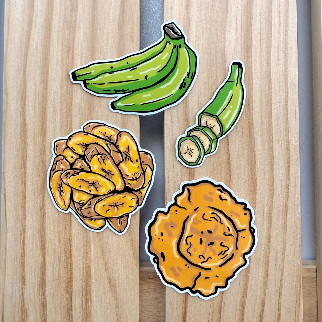 Latin Tostones-plantains-patacones Die-cut Sticker, Puerto Rican Food ...