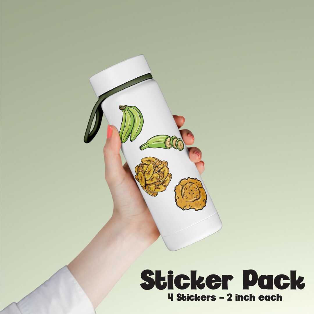 4-pack Latin Plantain & Tostones Die-cut Sticker, Puerto Rican Food ...