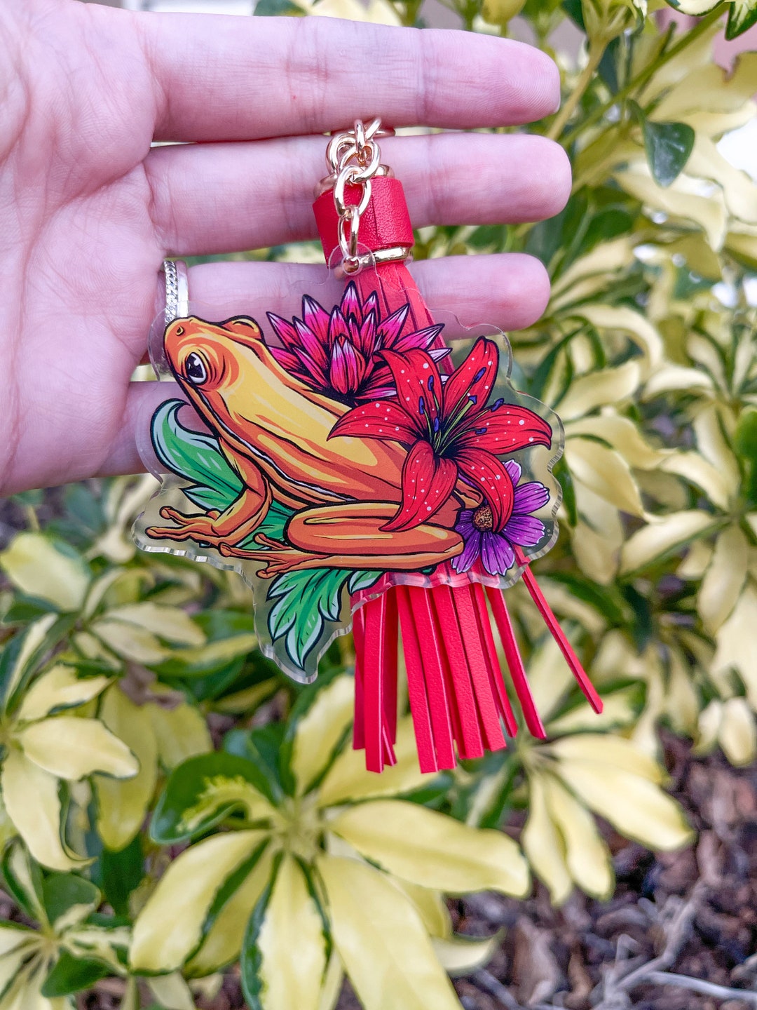 Coqui Puerto Rico Flower Latin Acrylic Keychain - Etsy
