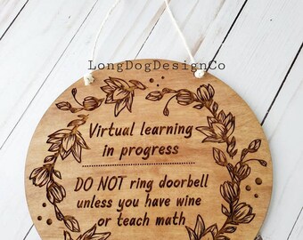 Virtual Learning in Progress Door Sign Homeschool Decor Door - Etsy