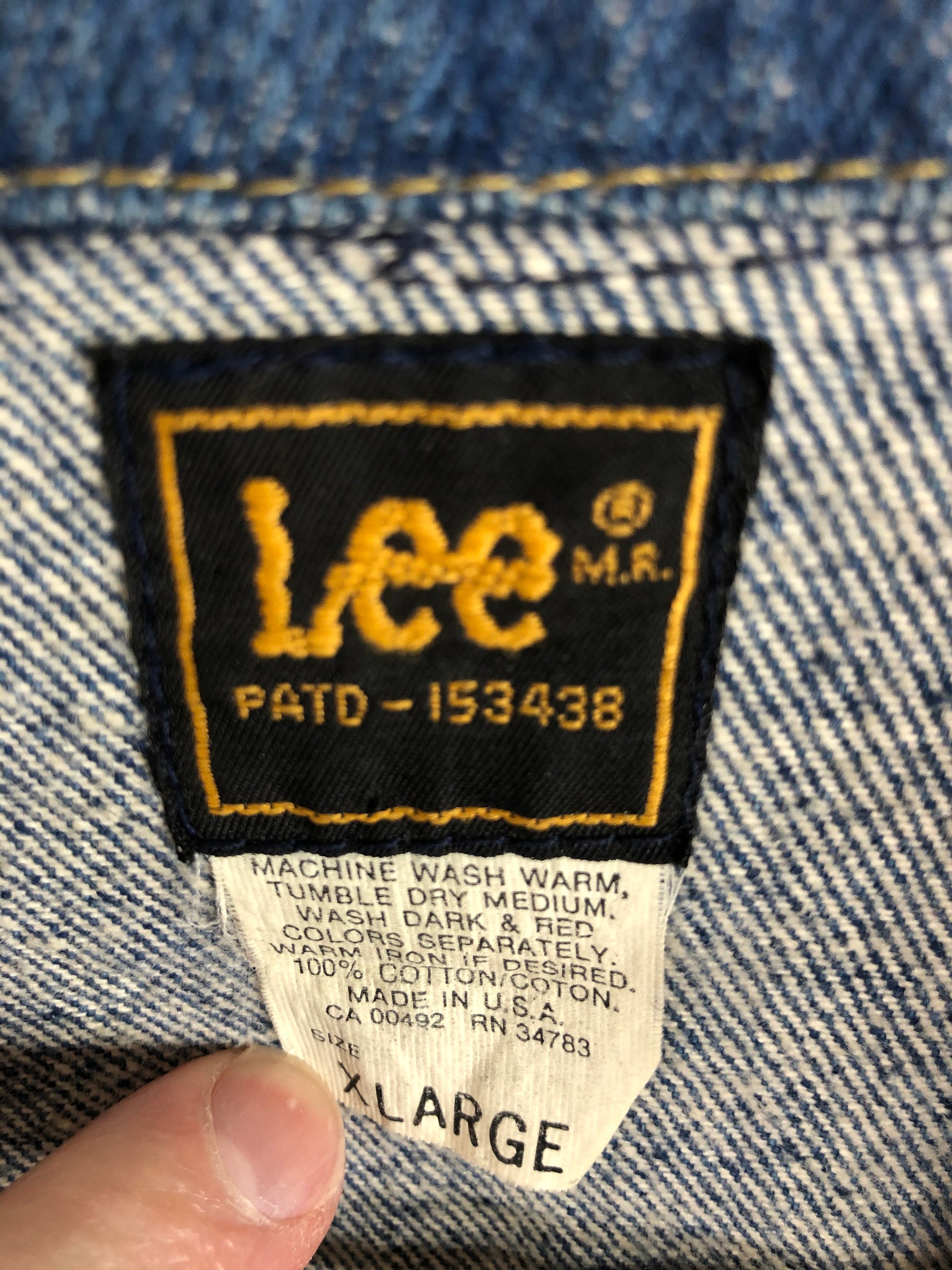 Vintage Lee Jean Jacket Mens XL Harley Davidson Patches Owners Group ...