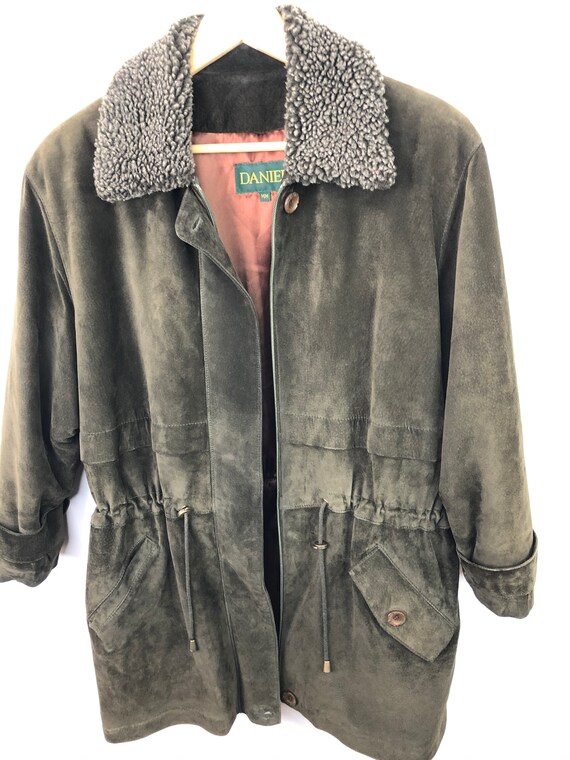 Vintage Danier Leather Sued Jacket Womens Medium Shea… - Gem