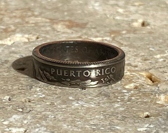 Silver Puerto Rico Coin Ring Silver Quarter Rings USA Coin | Etsy