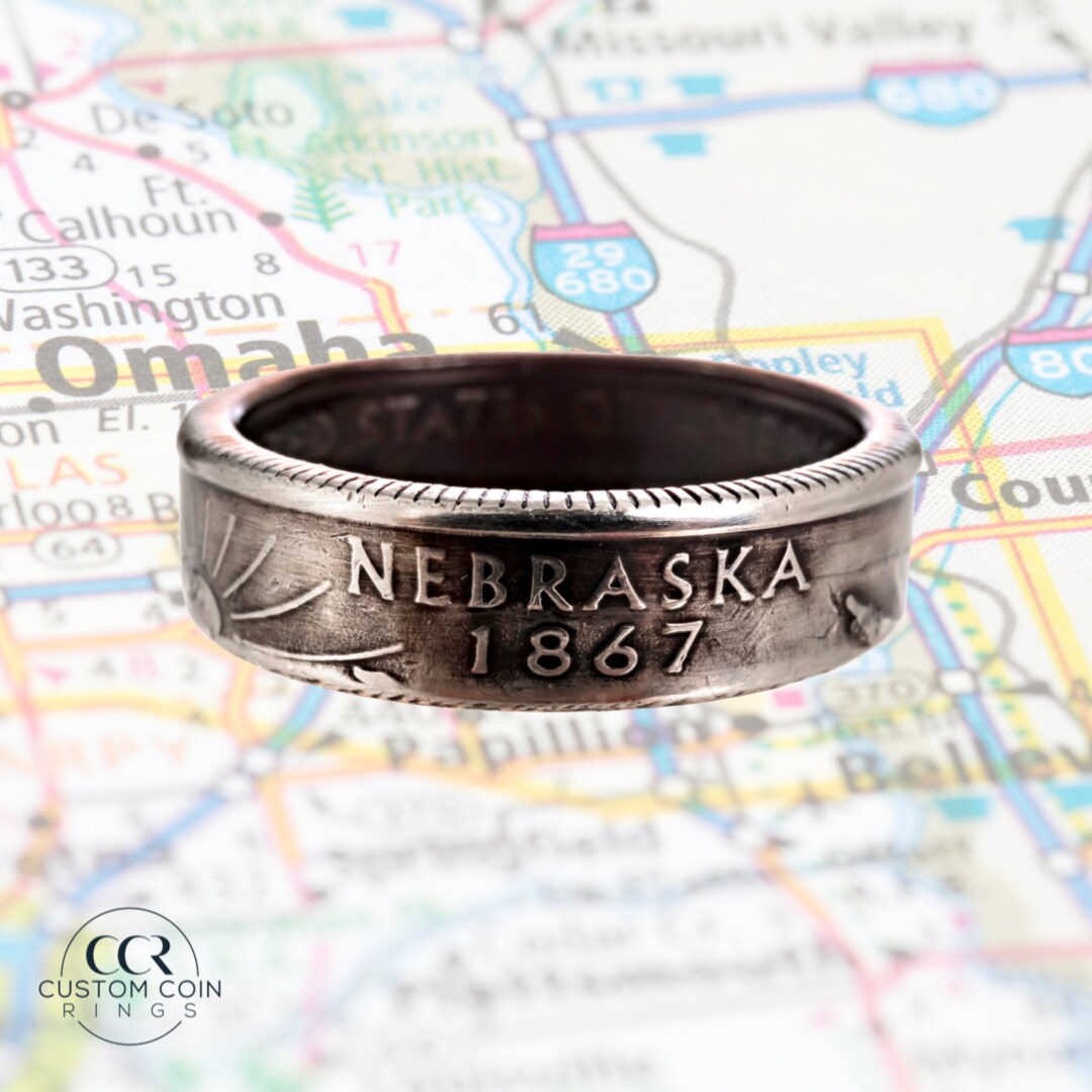 Nebraska Coin Ring | Handmade Ring | Custom Stacking Ring | Minimalist ...
