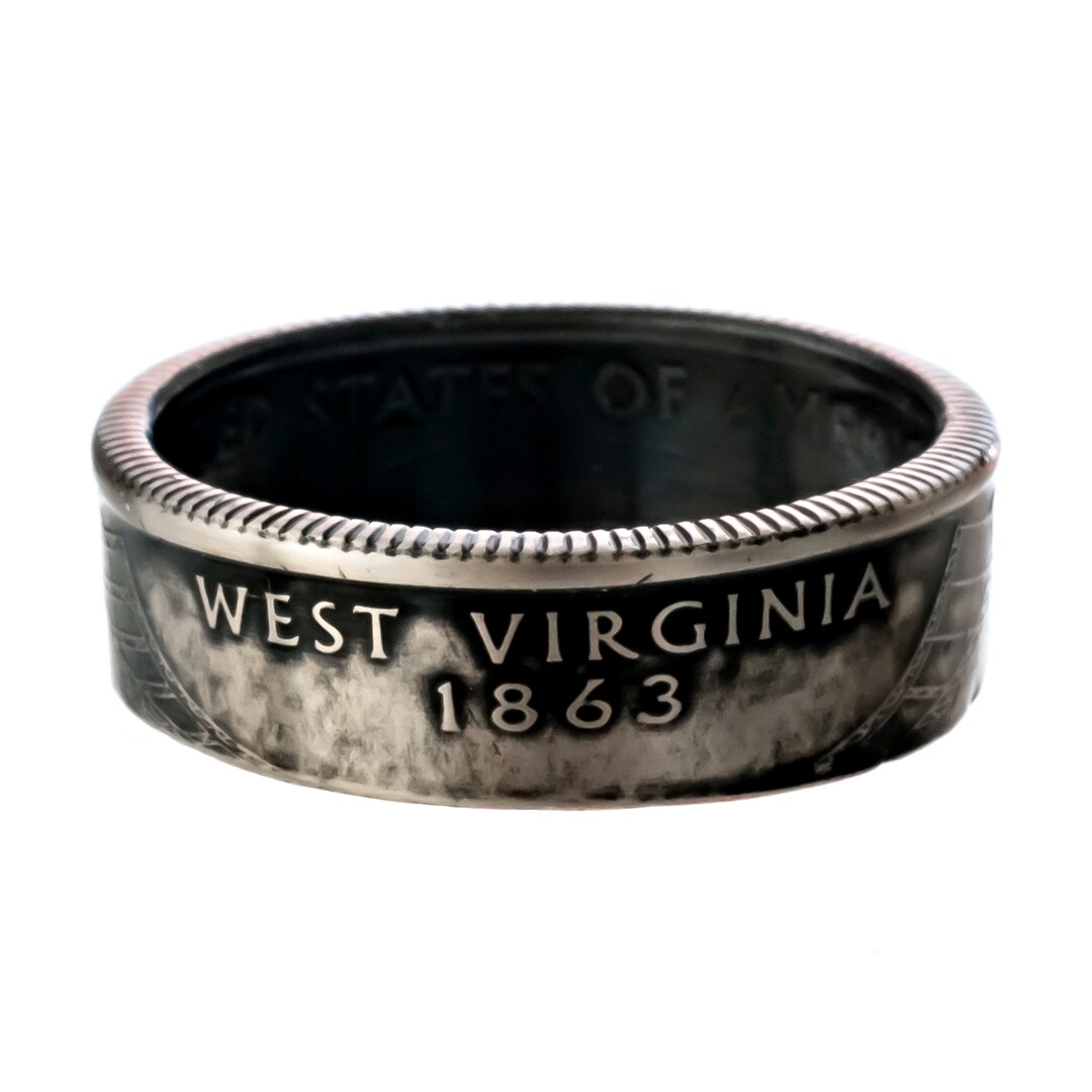 West Virginia Wide Band Coin Ring | Minimalist Ring | Anniversary Gift ...