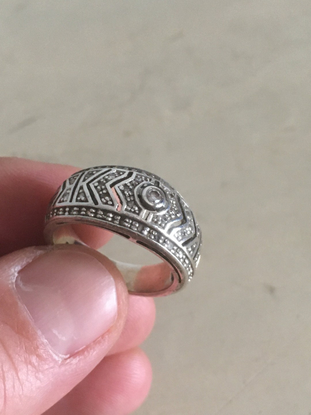 Extravagantly Adorned Men's Sterling Silver 925 Ring. Vintage ...