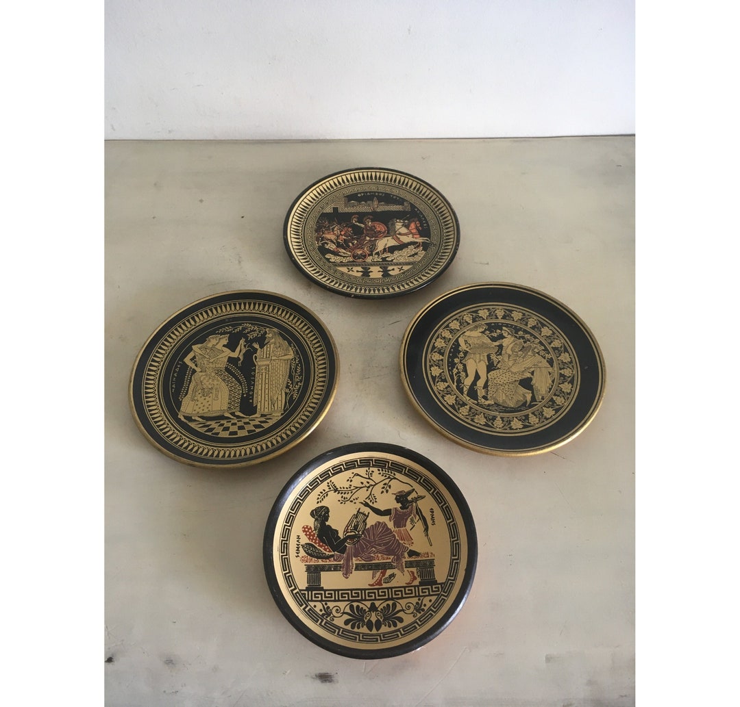 Set of 4 Small Decorative Greek Plates. Greek Mythology Art - Etsy