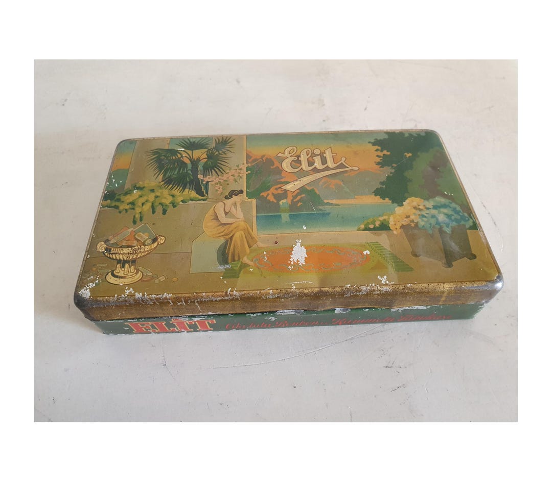 Vintage ELIT Chocolate Bonbon Tin Box, Turkish Candy Factory, 18.5 Cm ...