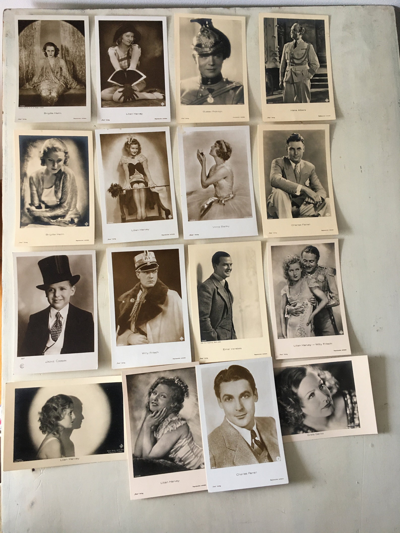 A Lot of 16 Postcards With Old Actors & Actresses. Vintage Collectible ...