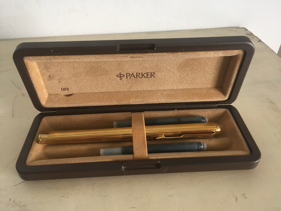 1987's Parker PL Fountain Pen, Made in France, in Original Parker Case. Gold Plated Vintage ...