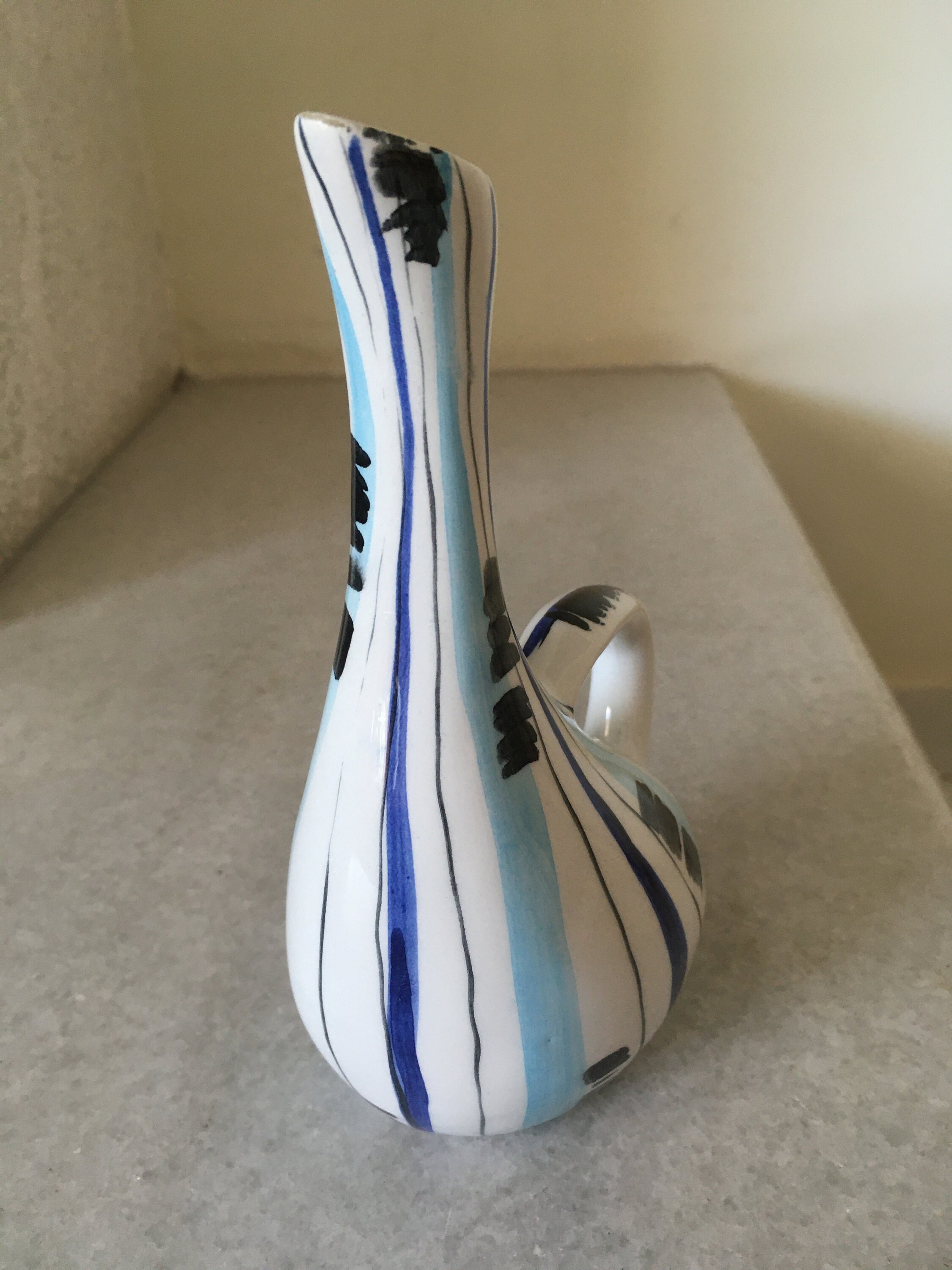 Small Pitcher Flower Vase. Vintage Handmade Hand Painted Porcelain Vase ...