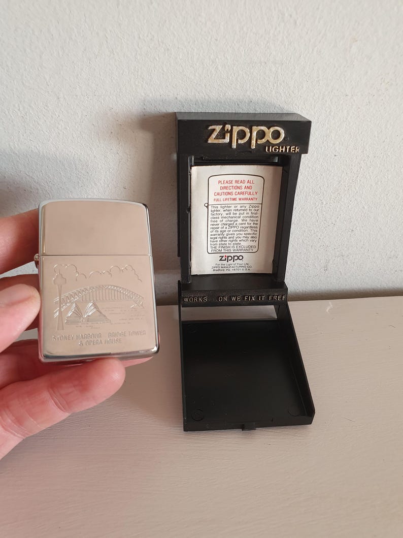Vintage 1989 Zippo Lighter Sydney Harbour Bridge Tower & Opera House ...