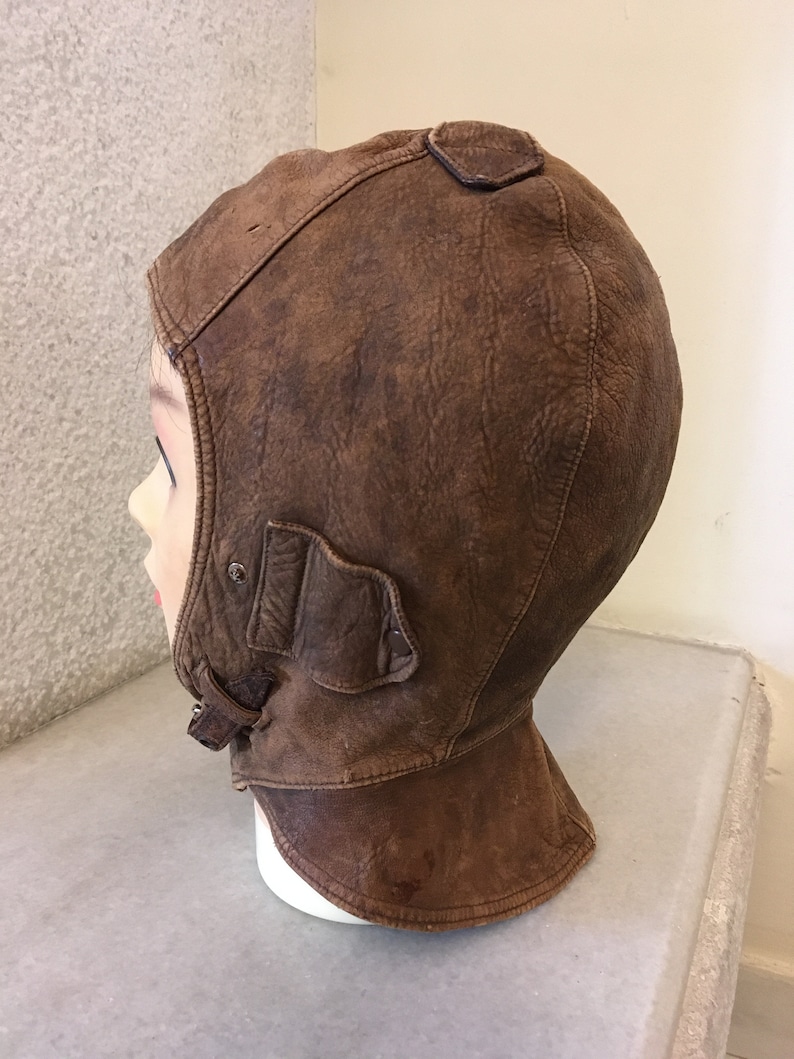 1940's WW2 Aviator Pilot Leather Helmet Hat. Vintage | Etsy