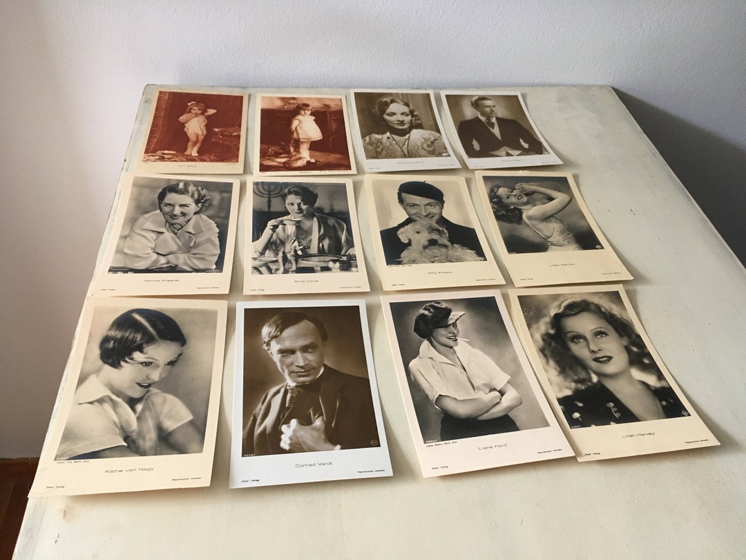A Lot of 12 Postcards With Old Actors & Actresses. Vintage Collectible ...