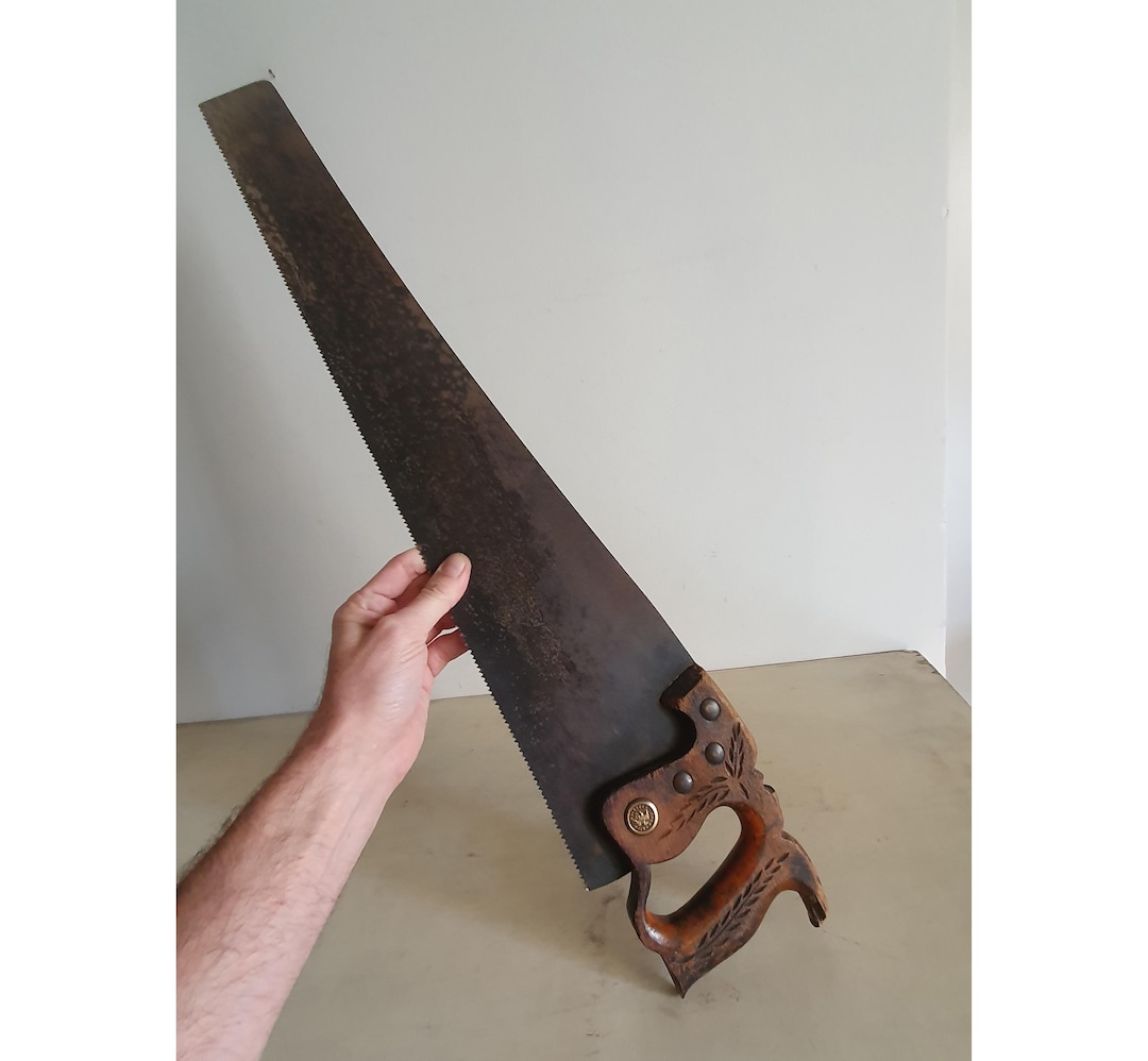 Antique Hand Saw With Carved Wooden Handle and "warranted Superior ...