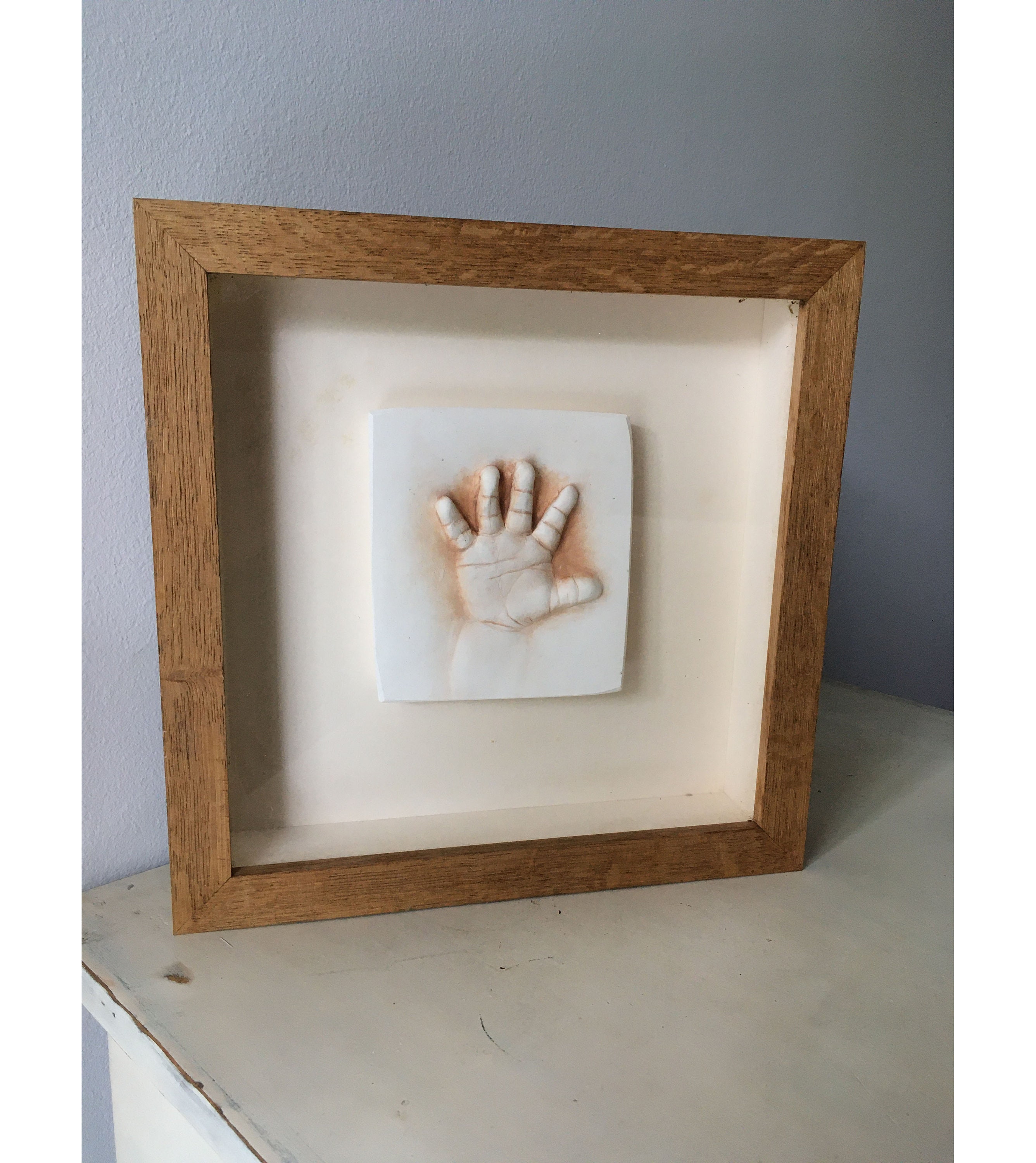 Gypsum Handcrafted Little Hand in a Box-like Wooden Frame With | Etsy