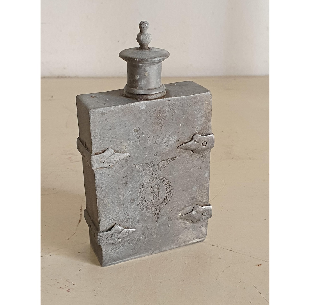 Antique Napoleon Pewter Flask, Hinged Decorative Bottle (95% Tin) - Etsy