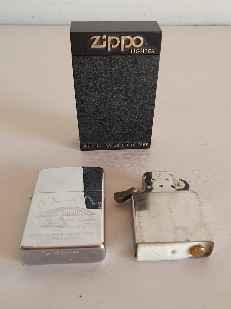 Vintage 1989 Zippo Lighter Sydney Harbour Bridge Tower & Opera House ...