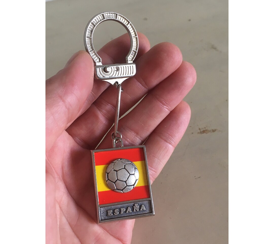 1982's Mundial Keychain. Spain Football Memorabilia. Double Sided Metal ...