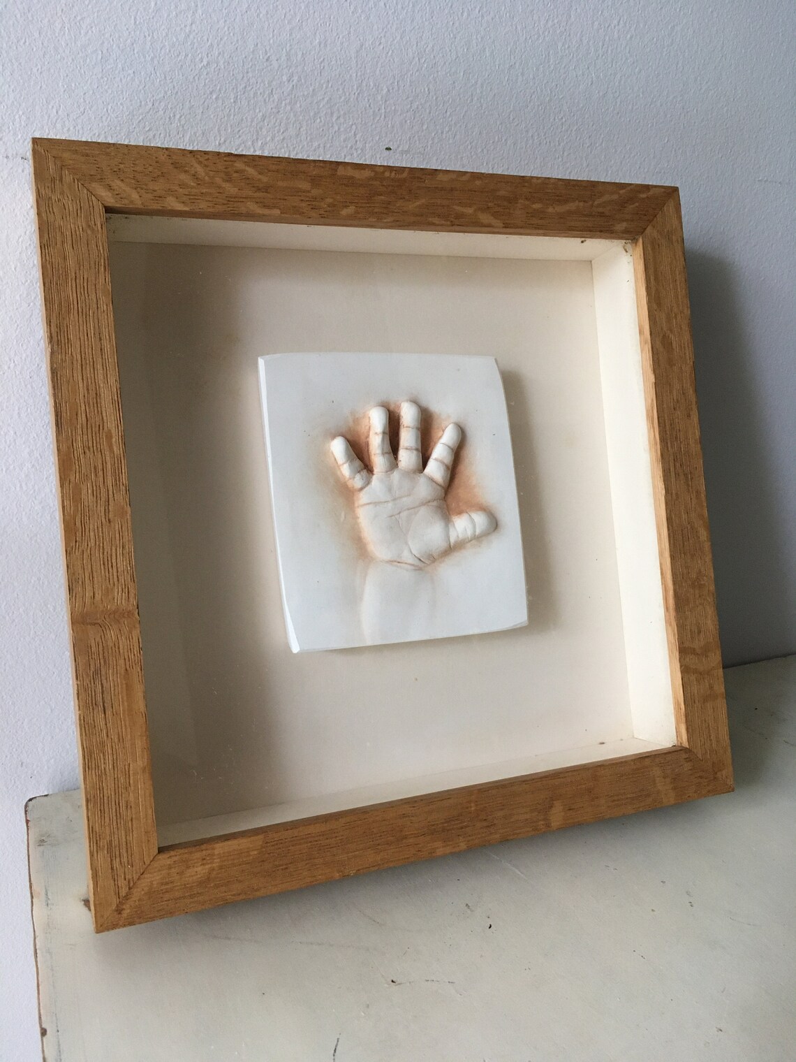 Gypsum Handcrafted Little Hand in a Box-like Wooden Frame With | Etsy