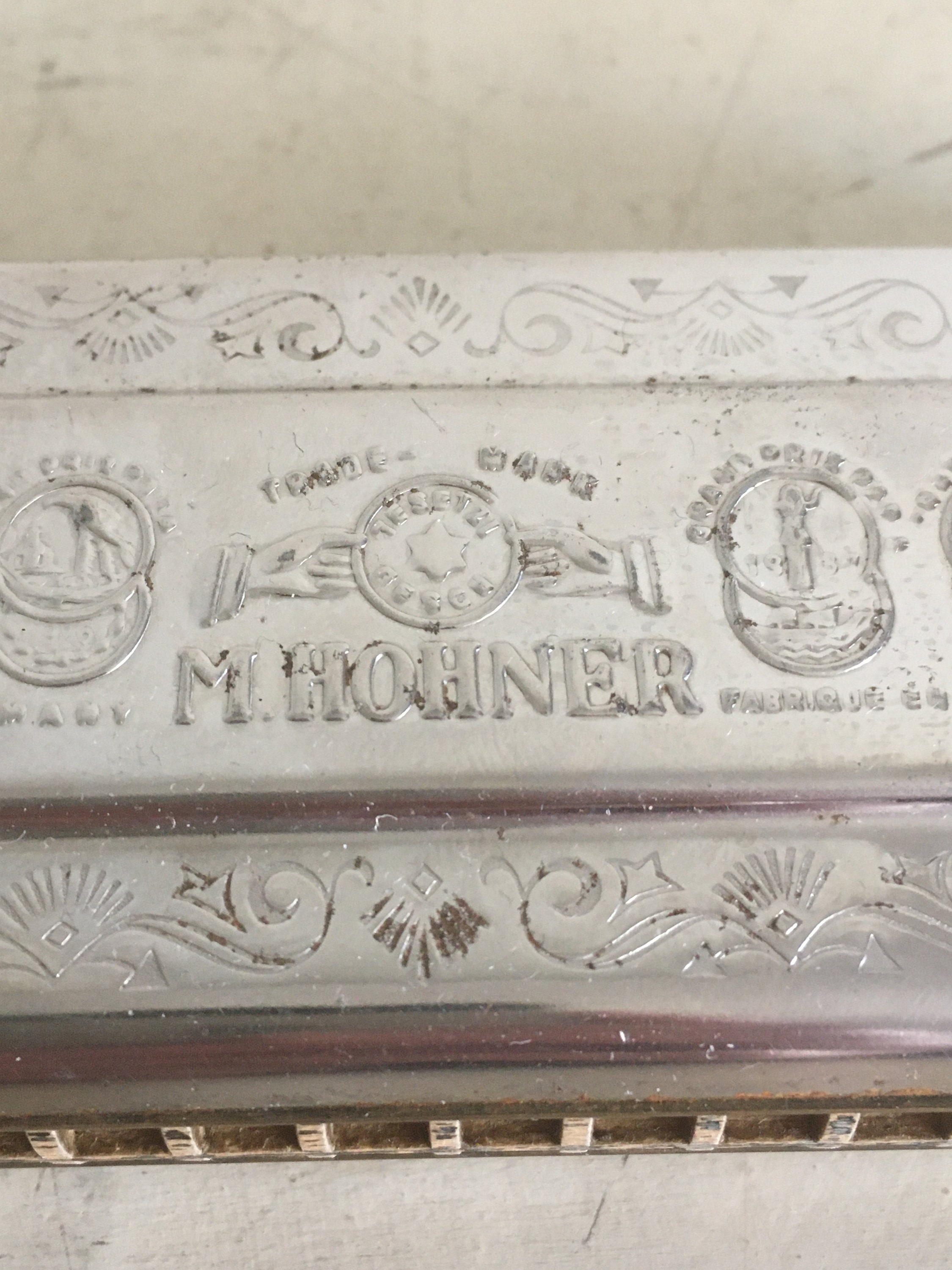 Vintage M. Hohner, Echo Bell Metal Reeds, Harmonica. 1940's German Made ...