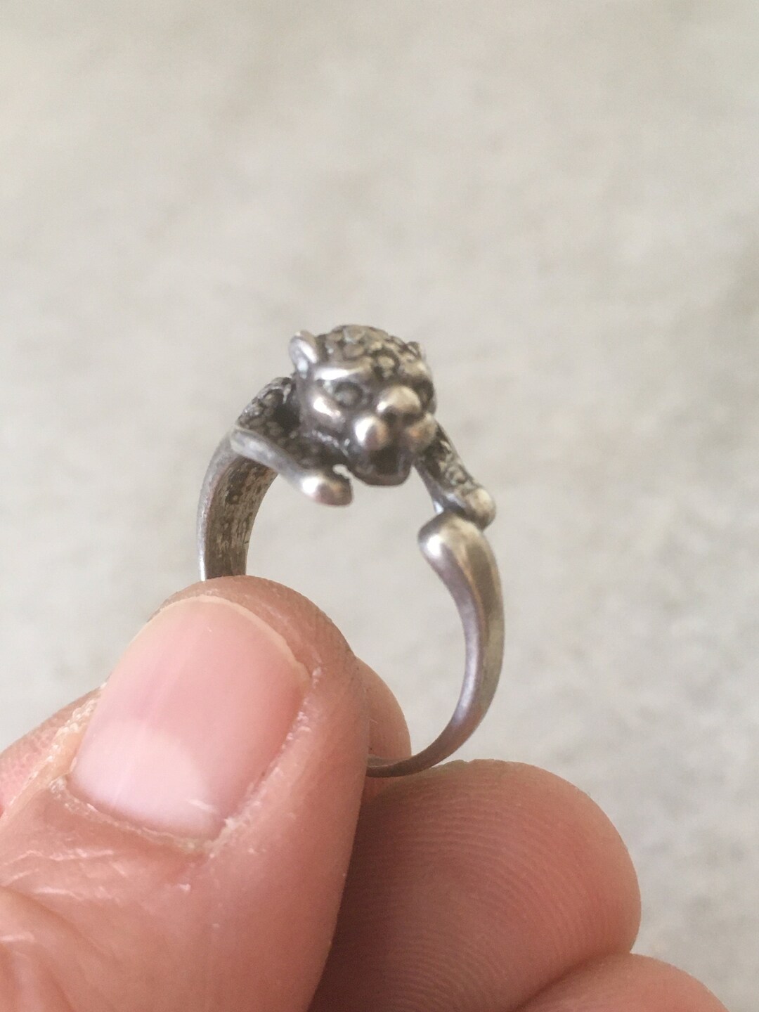 Feline Silver Sculpture Ring. Sterling Silver Hallmarked 925 Unisex ...