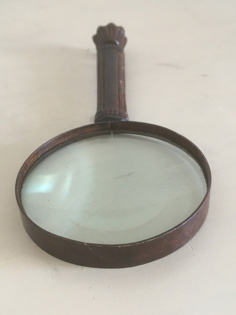 Vintage/antique Loupe. Big Magnifying Glass With Bronze Handle - Etsy