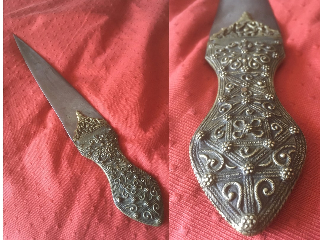 Rare Vintage or Antique Dagger. Long Traditional Battle Knife. 28 Cm ...