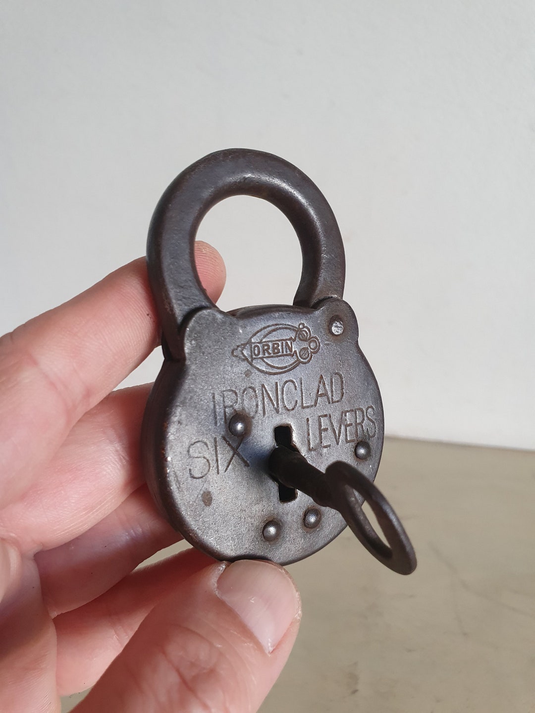 Vintage Antique Corbin Ironclad Six Lever Padlock With Original Key ...