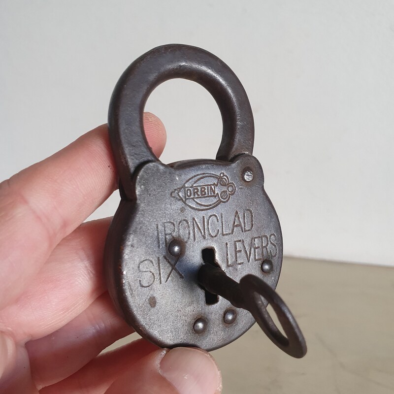 Antique Padlock and Key - Etsy