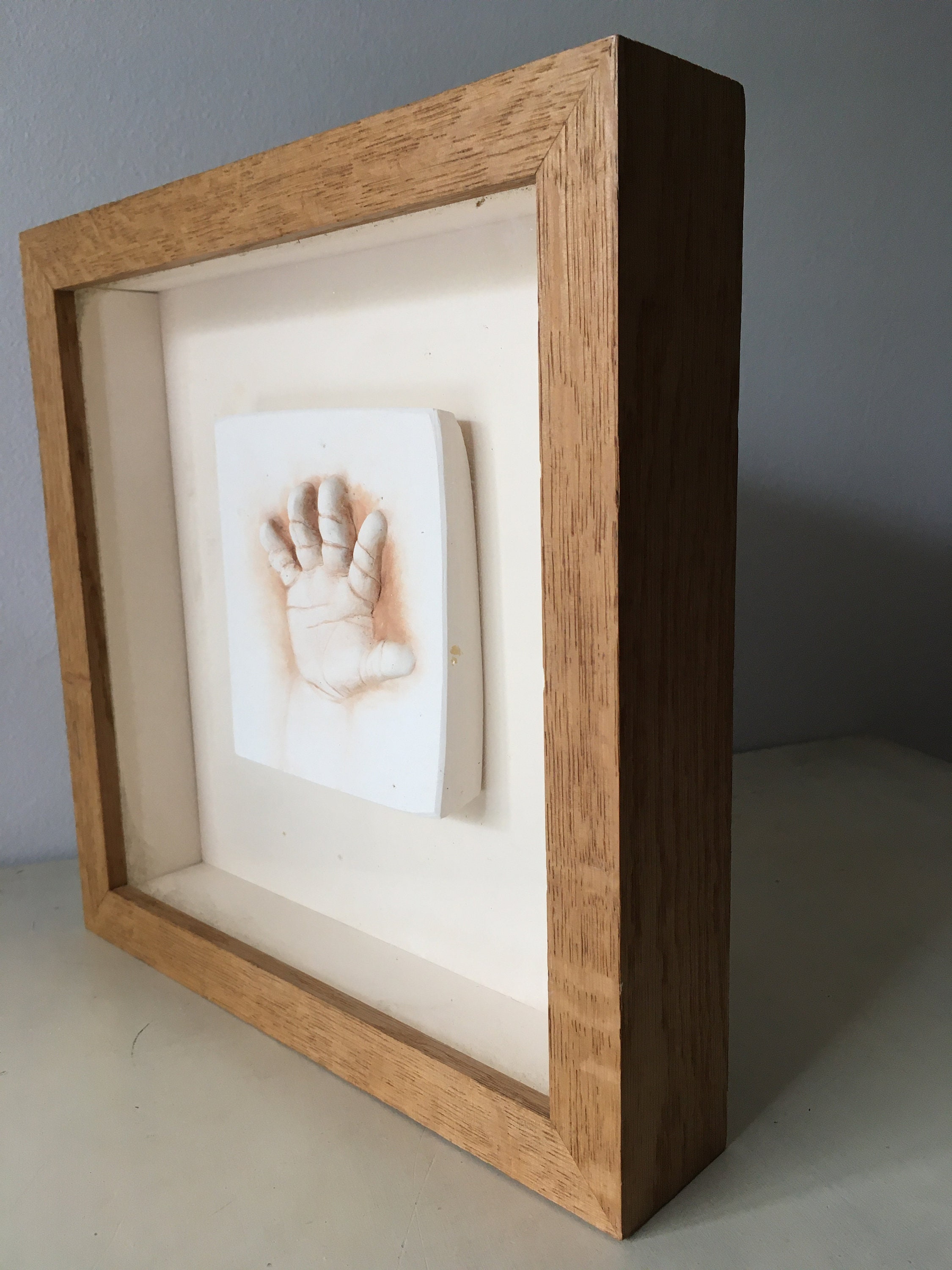 Gypsum Handcrafted Little Hand in a Box-like Wooden Frame With | Etsy