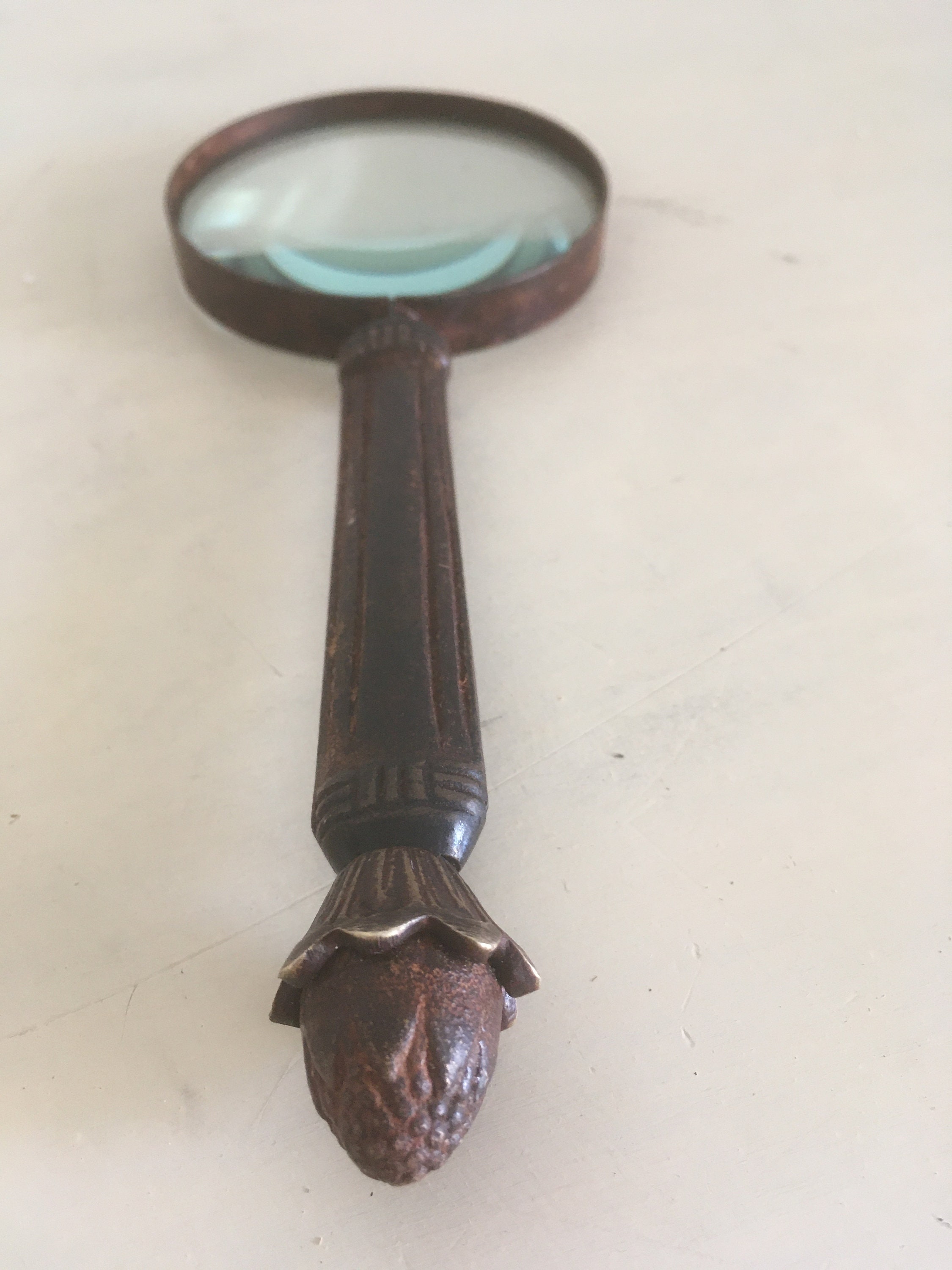 Vintage/antique Loupe. Big Magnifying Glass With Bronze Handle - Etsy