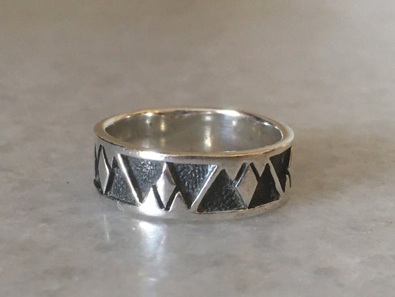 Silver Greek Ring for Men. Geometric Symbols Sterling… - Gem