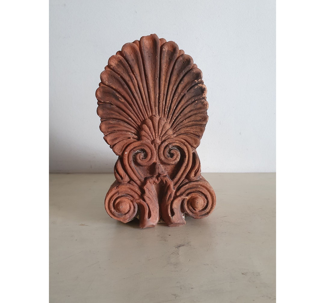 Original Antique Akrokeramo Ceramic Greek Ornament. Anthemion Floral ...