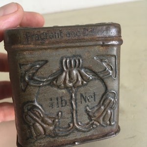 Horniman's Pure Tea Antique Tin Can Art Nouveau Vessel Storage Vintage ...