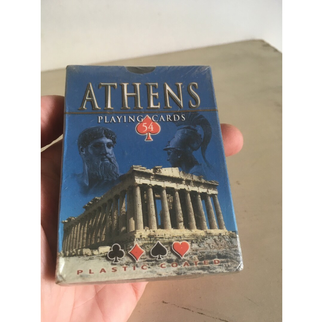 Athens Greece Souvenir Deck of Photo Playing Card. Unused Plastic ...