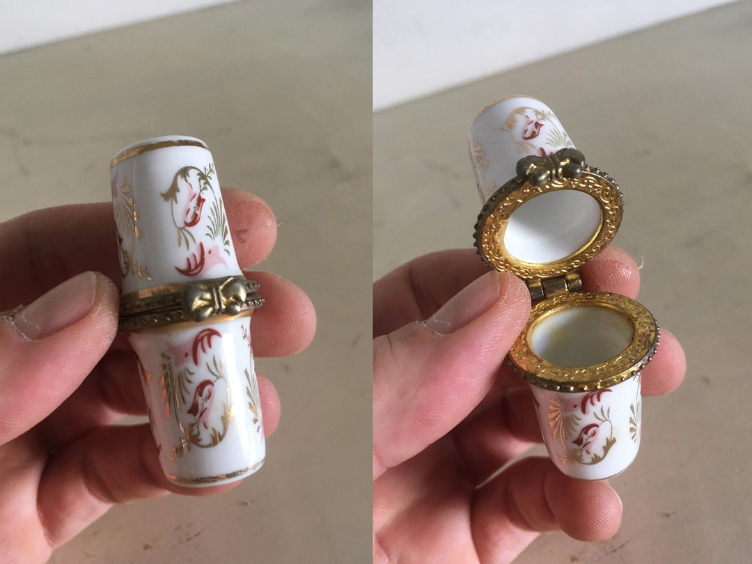French Vintage Painted Porcelain Hinged Needles Case. - Etsy