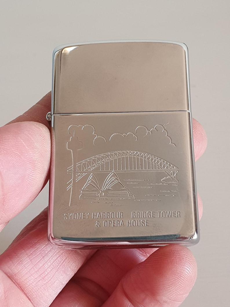 Vintage 1989 Zippo Lighter Sydney Harbour Bridge Tower & Opera House ...