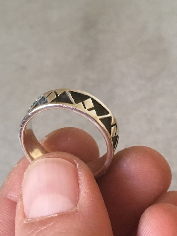 Silver Greek Ring for Men. Geometric Symbols Sterling… - Gem