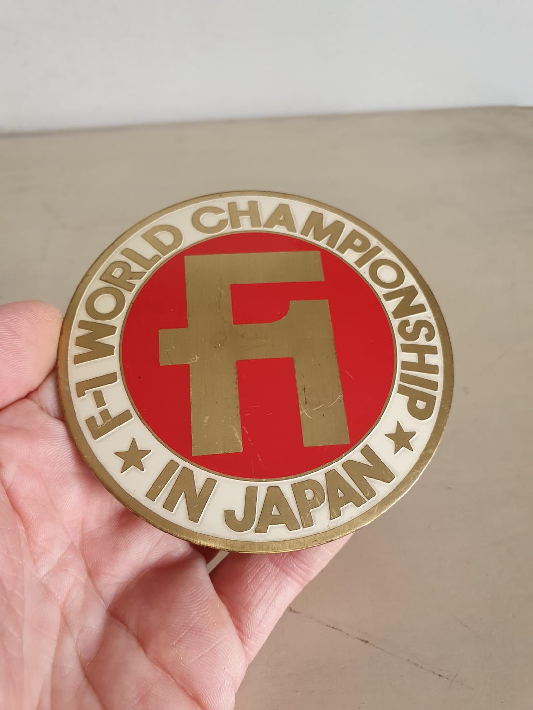 Vintage F1 World Championship in Japan Brass Car Badge Emblem – 1980s ...