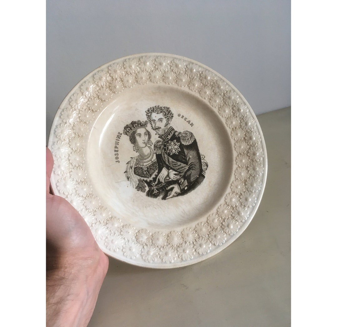 Antique Staffordshire Royalty Plate Josephine & Oscar. Circa 1850's ...