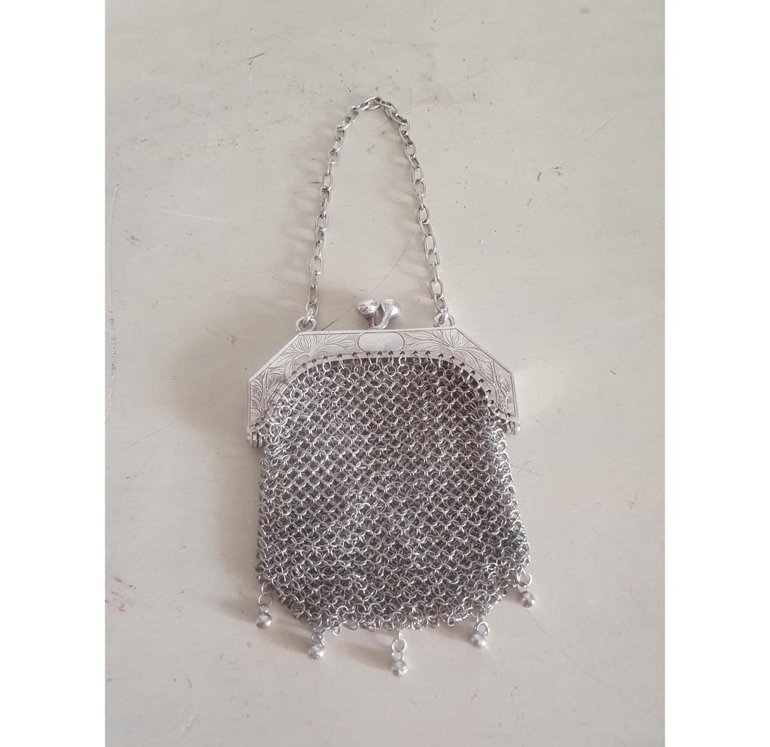 Antique Victorian Sterling Silver Mesh Coin Purse With Silver Handle ...