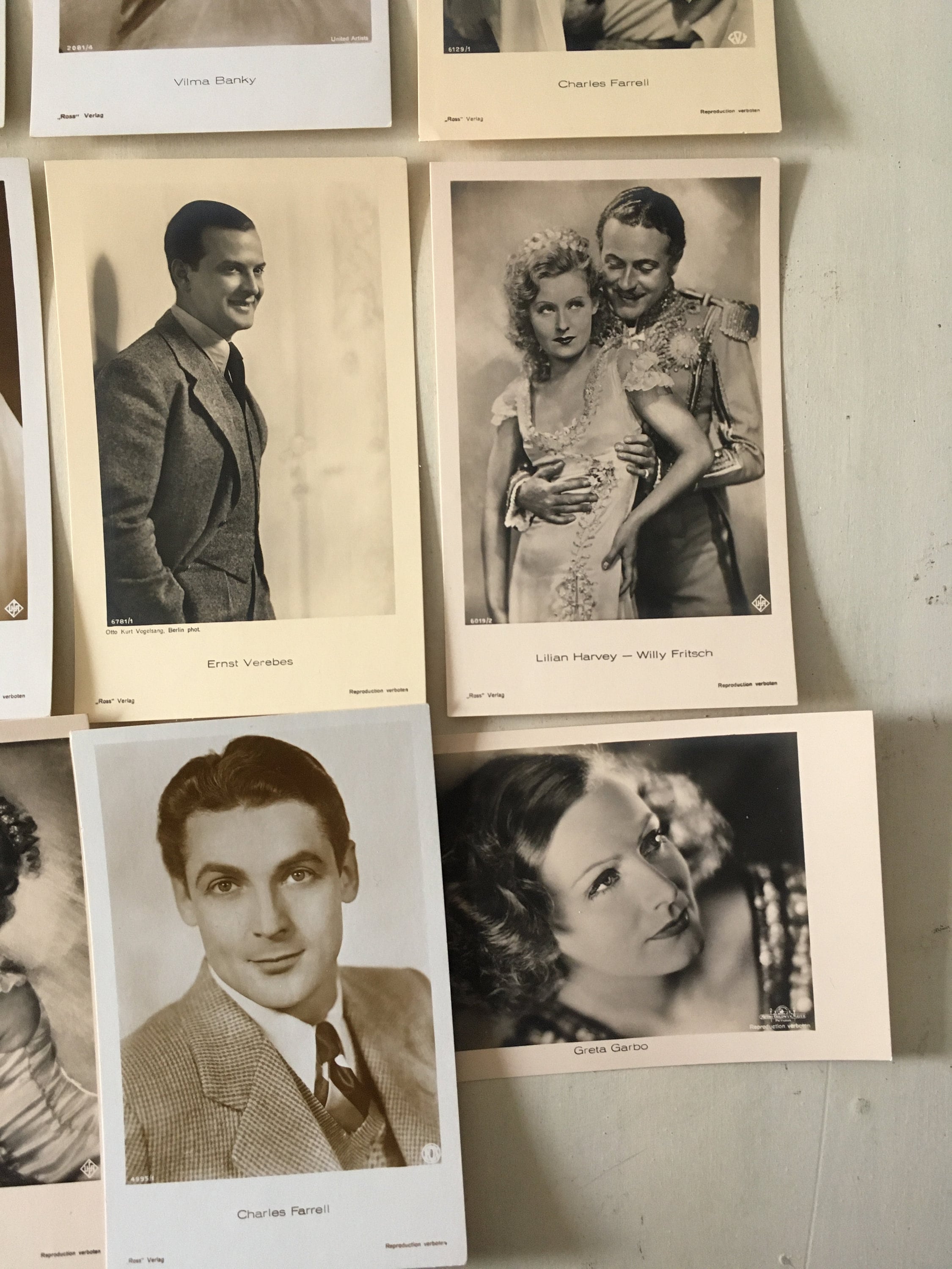A Lot of 16 Postcards With Old Actors & Actresses. Vintage Collectible ...
