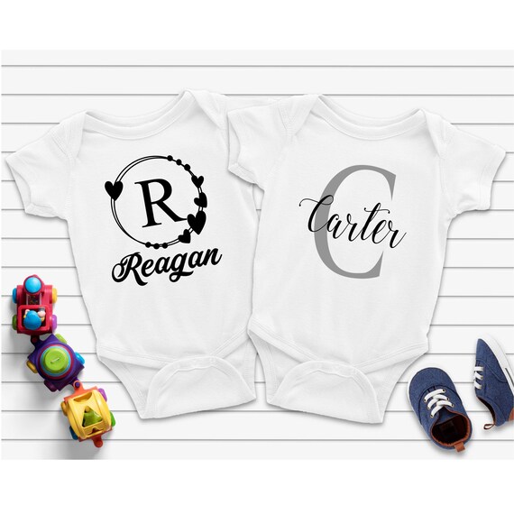Monogrammed Baby Onesie Personalized Baby Clothes | Etsy